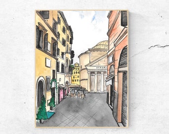 Rome watercolor | Etsy