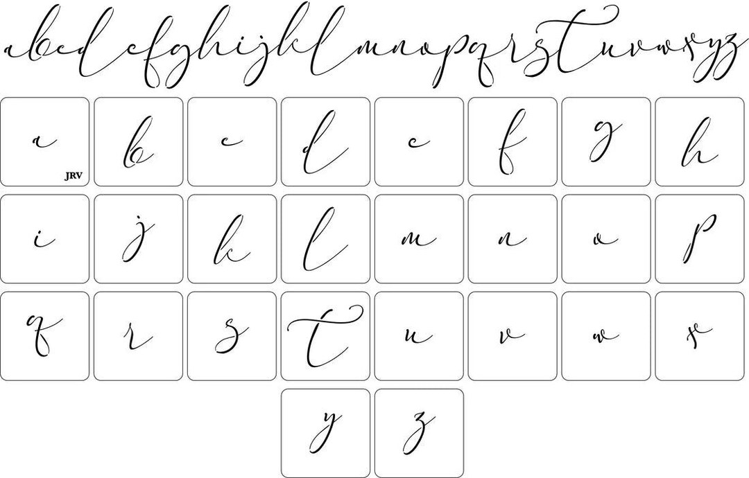 Lowercase Script Letters Stencil - Etsy