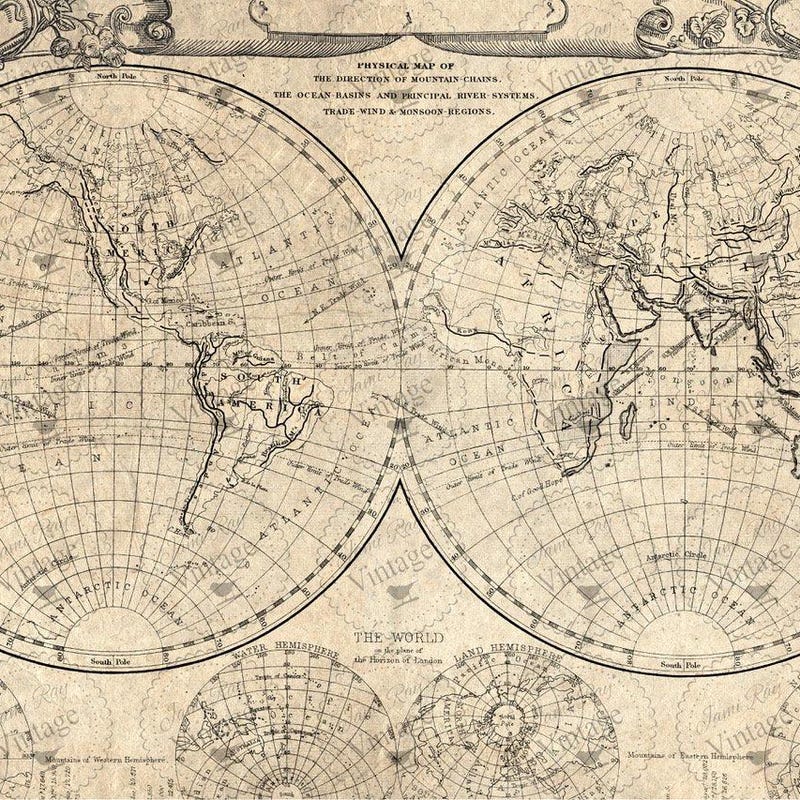 Decoupage World Map - Etsy