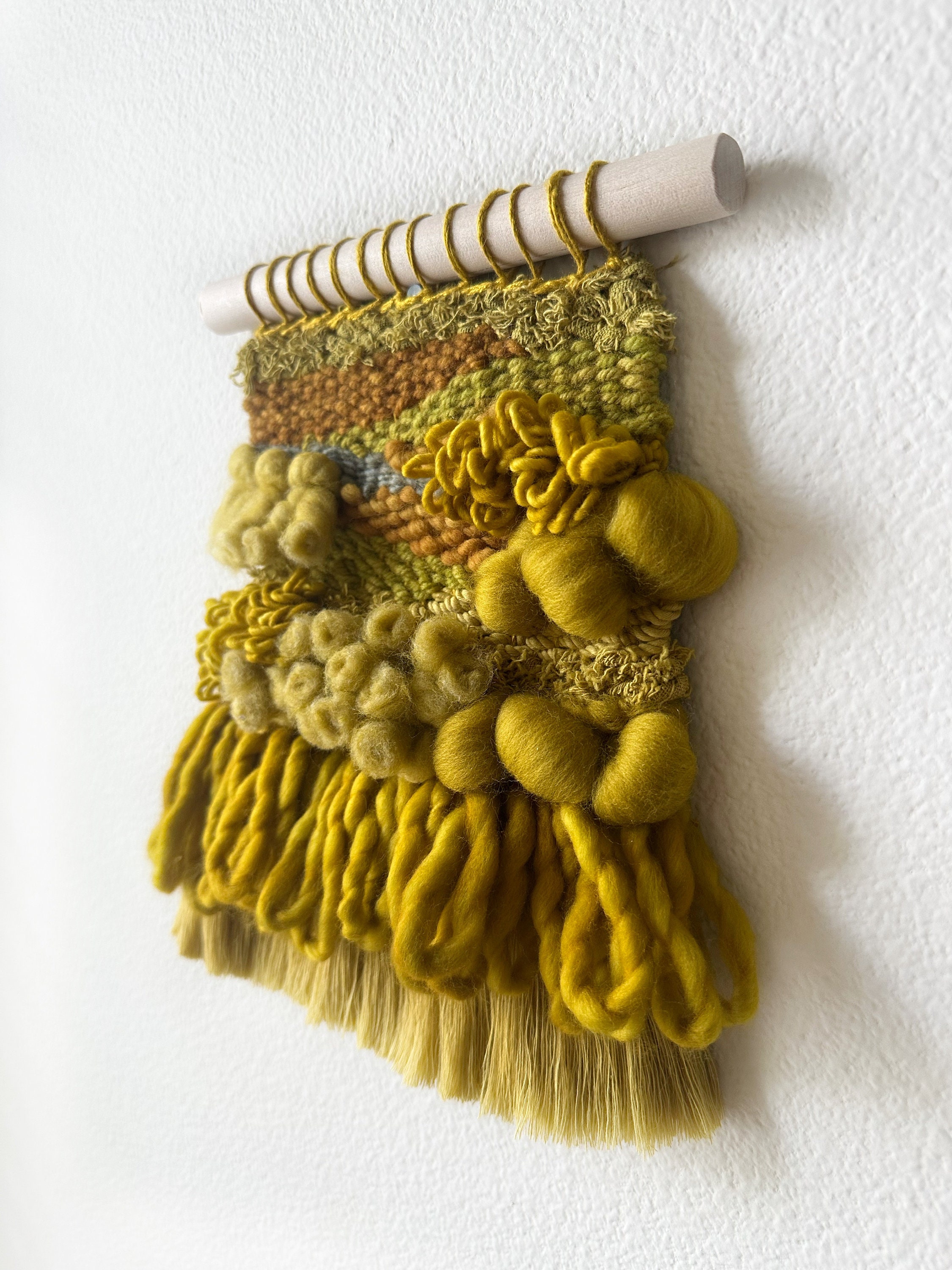 Handwoven Wall Hanging / spring Sunshine / Small Tapestry Weaving ...