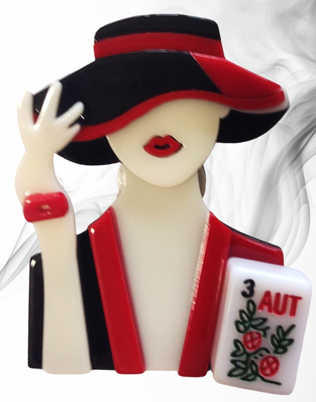 Trendsetting Mahjongg Lady Pin - Etsy