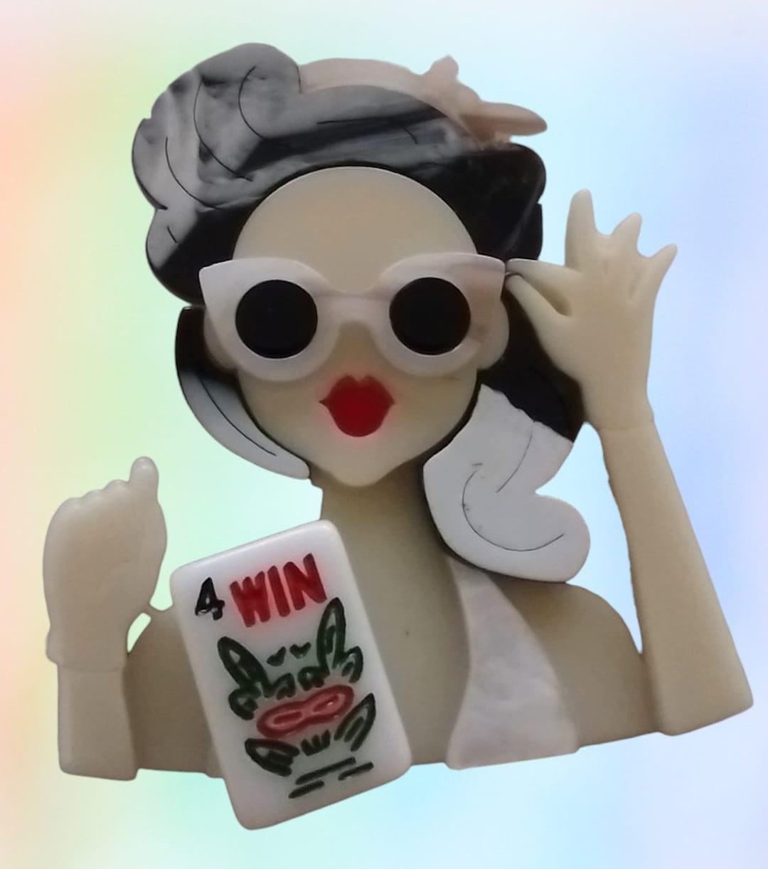 Mahjongg Lady Wearing Flower Mahjongg Tile - Etsy
