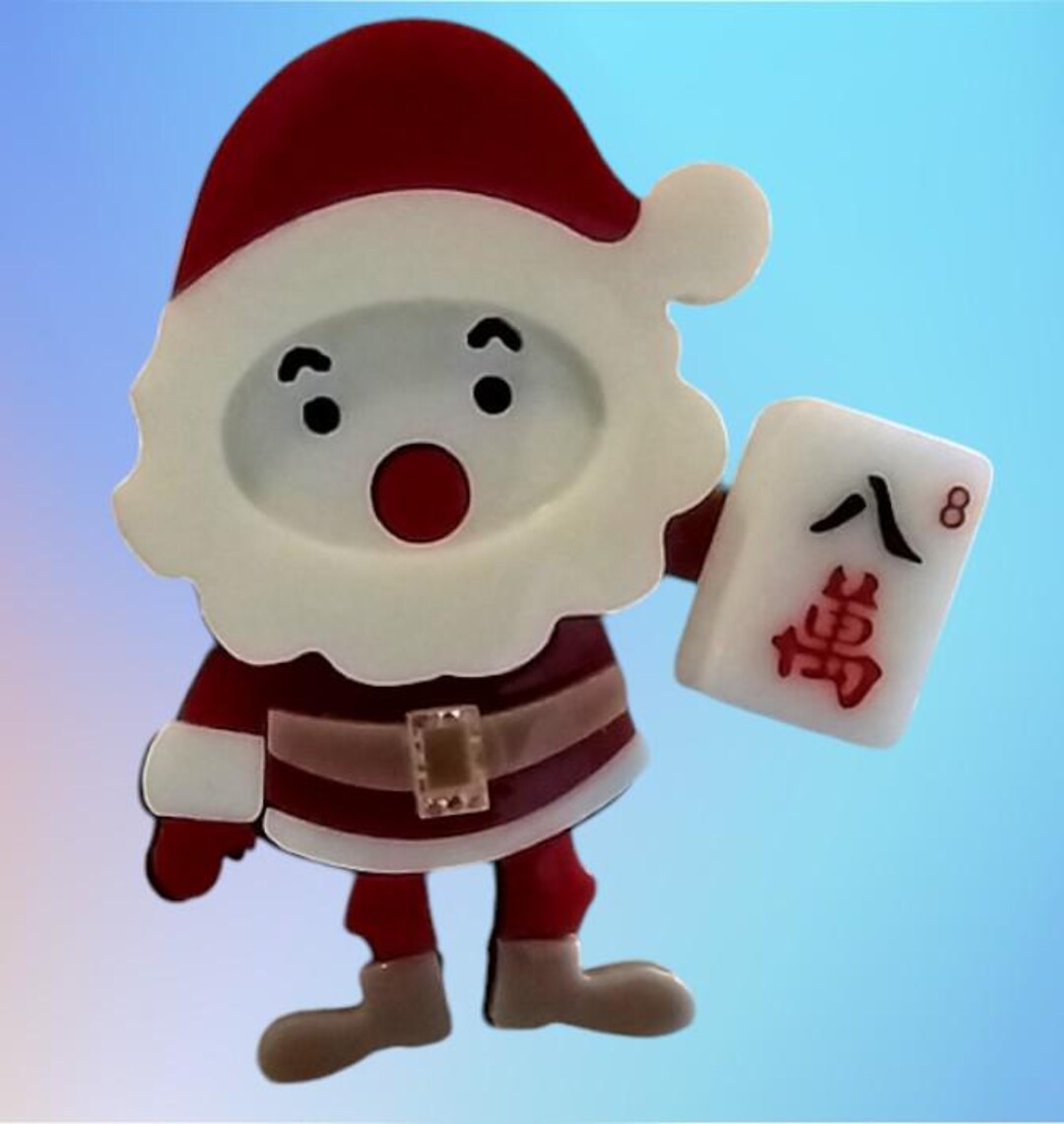 Santa Brooch Delivering a Mahjongg Tile - Etsy