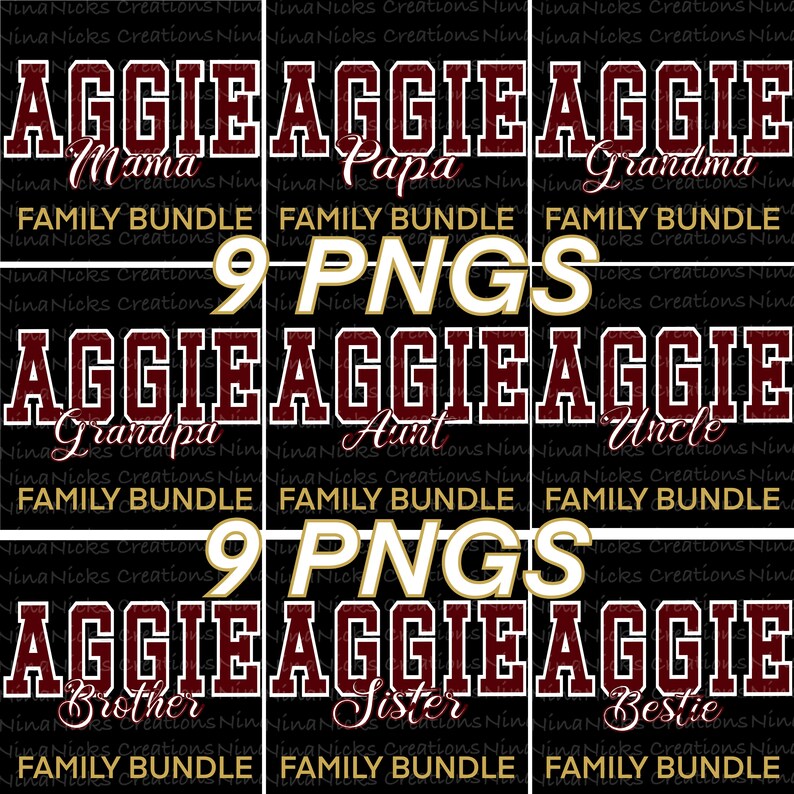 Aggie PNG Family-bundle - Etsy