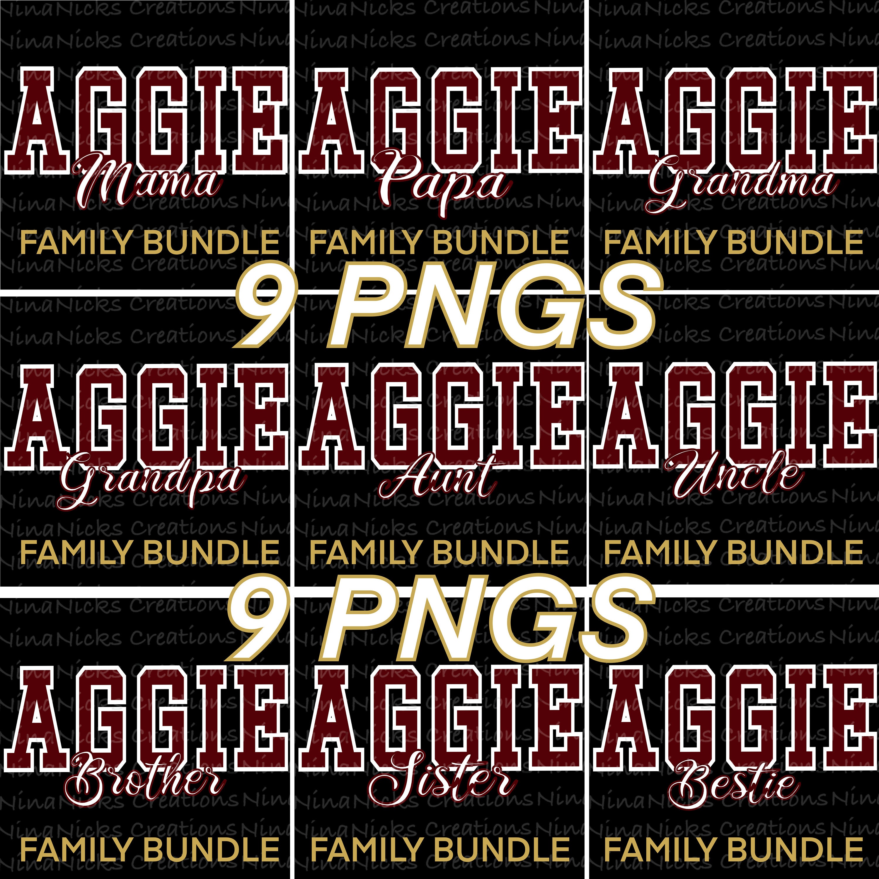 Aggie PNG Family-bundle - Etsy