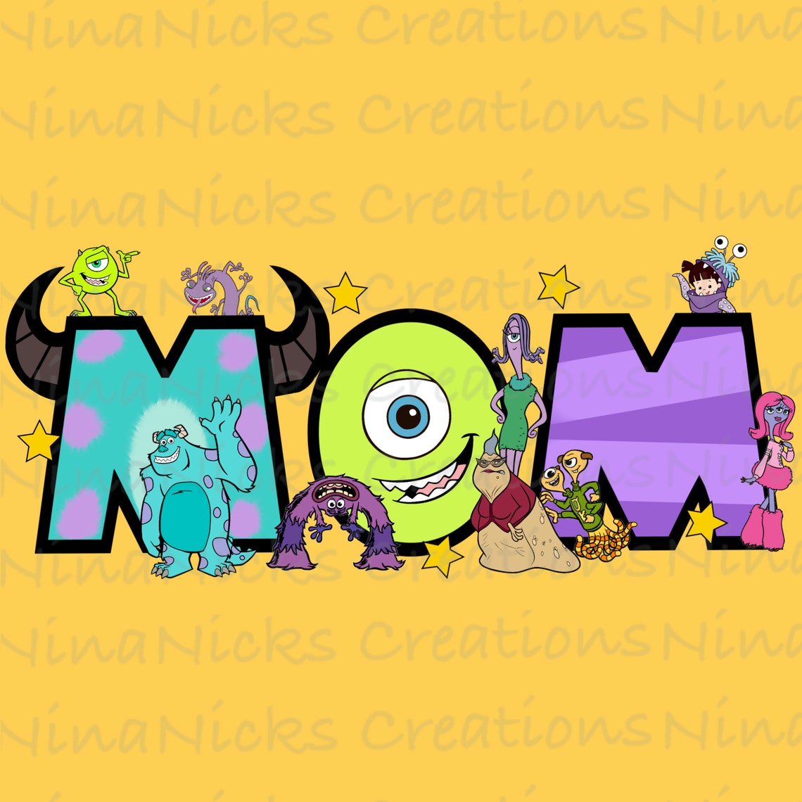MONSTERS Mom & Dad PNG - Etsy