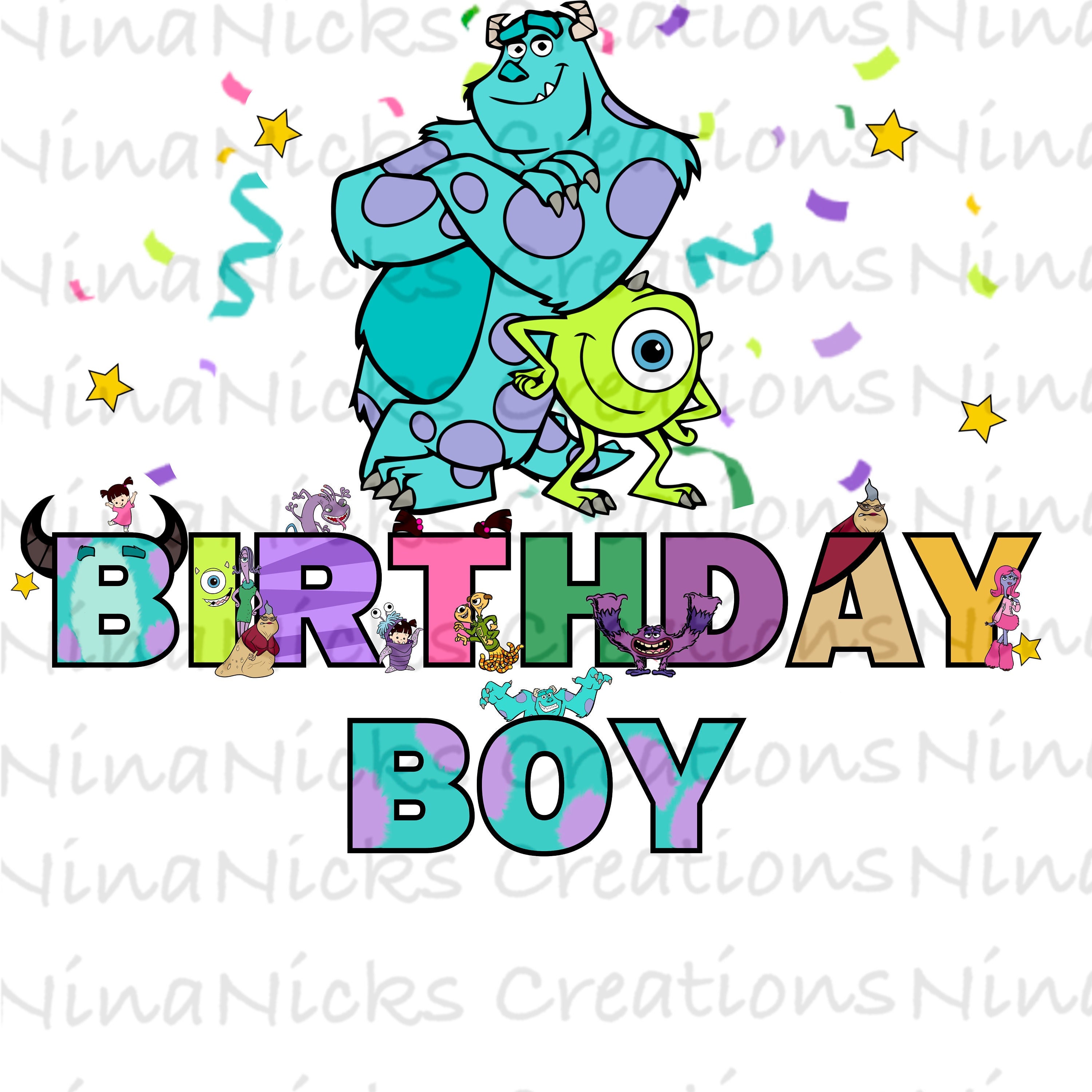 Monsters Birthday Boy PNG - Etsy