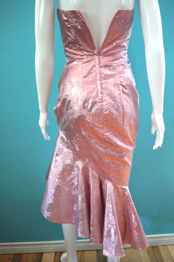 80'S Prom Dress 1980's Pink Lame Mermaid Style Party … - Gem