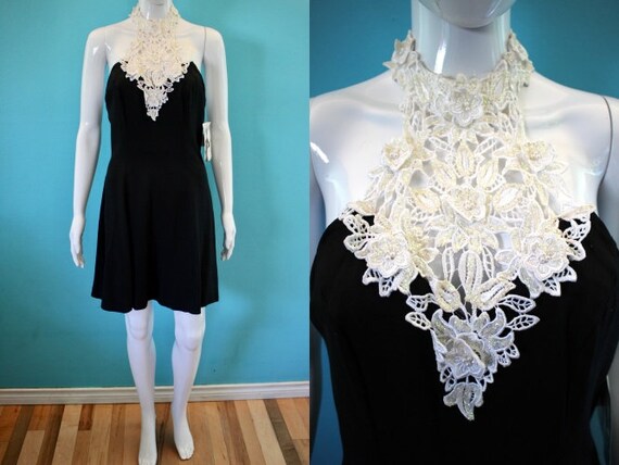 90's Prom Dress Late 80's/early 90's Black Mini Prom … - Gem