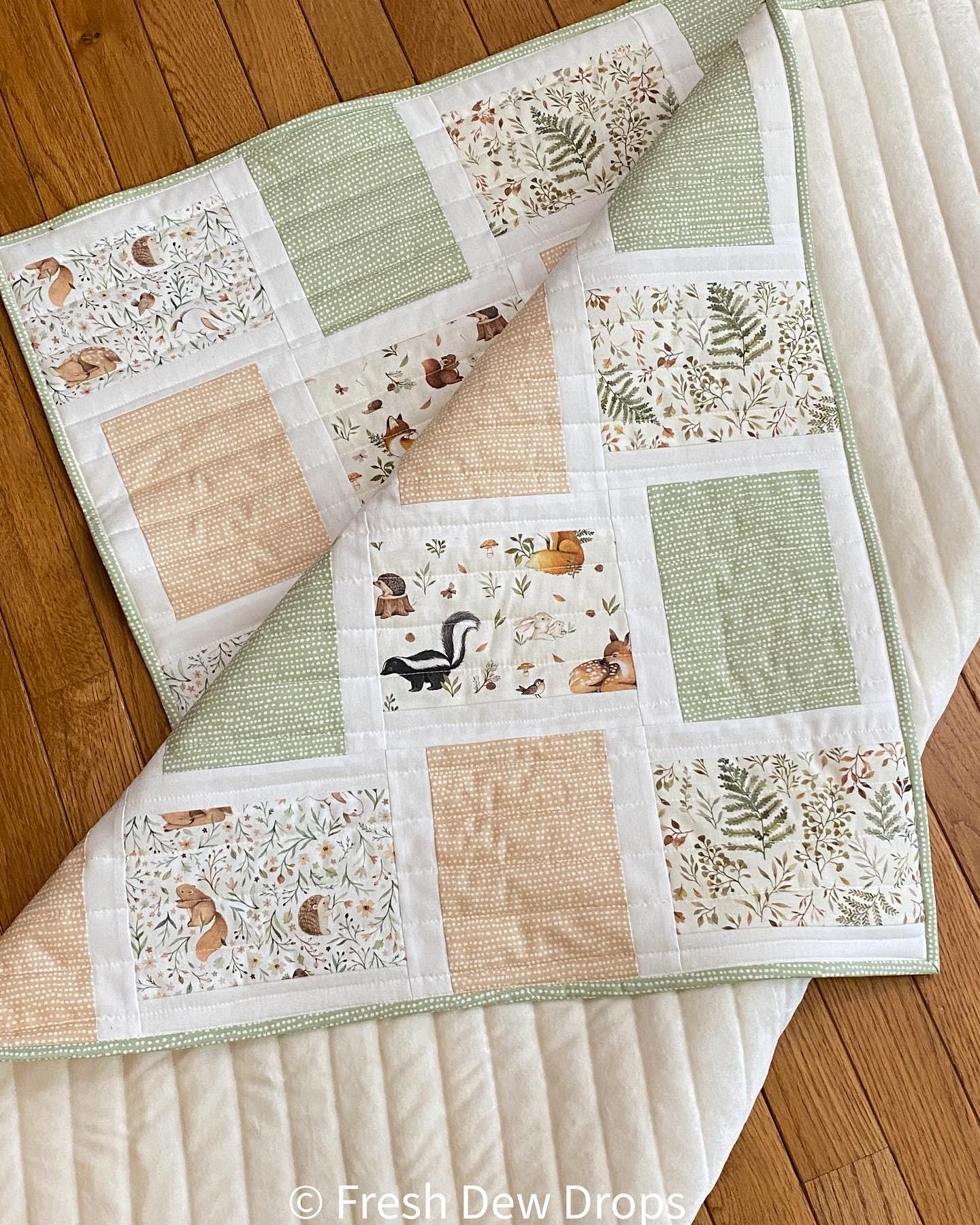 Baby Cuddles PRINTED PAPER Quilt Pattern: Little Fawn Baby 2 Sizes and ...