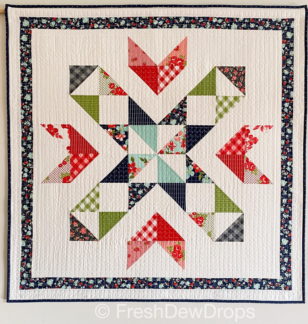 Star Cross DIGITAL PDF Quilt Pattern: 4 Sizes, 3 Layouts - Wall Hanging ...