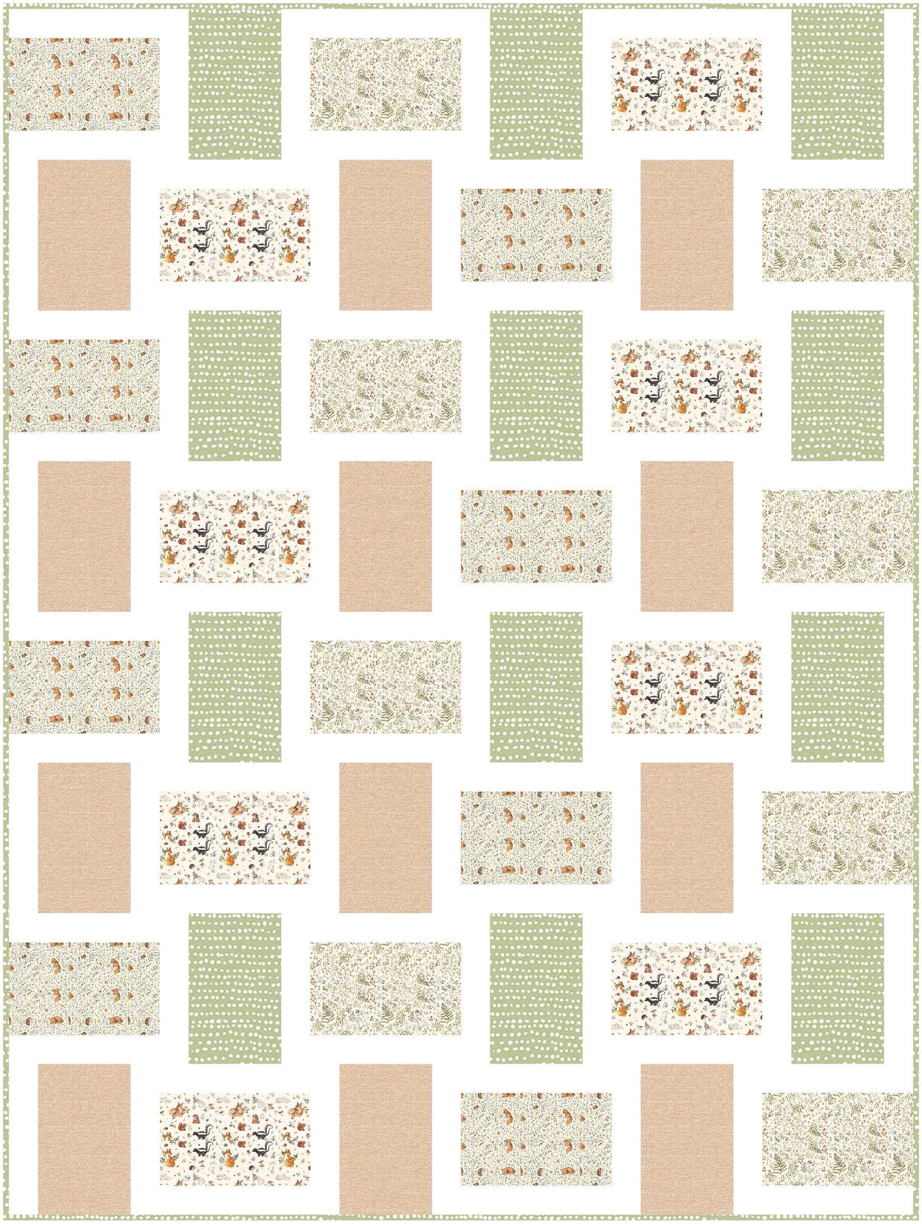 Baby Cuddles PRINTED PAPER Quilt Pattern: Little Fawn Baby 2 Sizes and ...