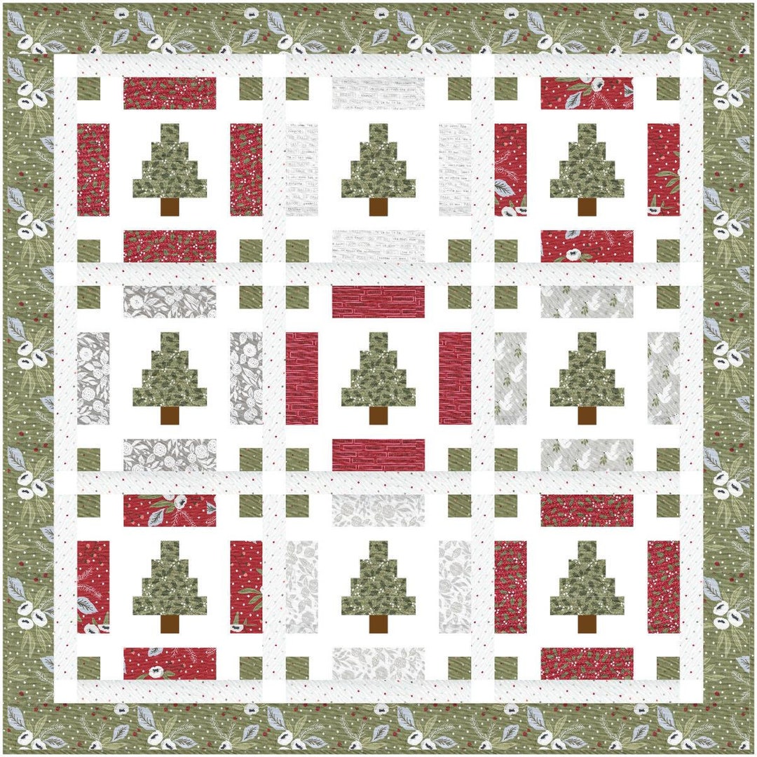 DIGITAL PDF PATTERN: Little Trees Quilt Pattern in 2 Sizes Christmas ...