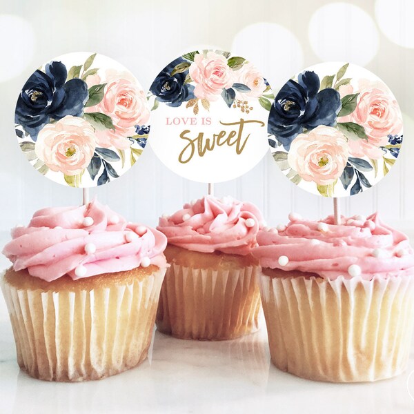 Blue Cupcake Toppers - Etsy