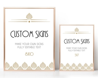 Custom Wedding Sign Template, Editable Art Deco Wedding Sign Template ...