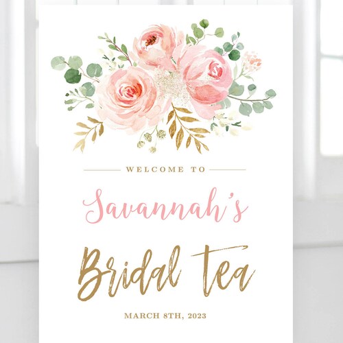 Tea Party Welcome Sign Template Printable Bridal Tea Shower - Etsy