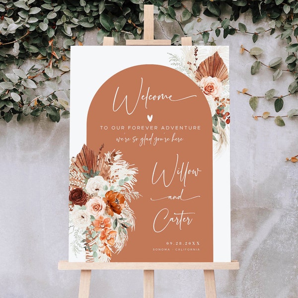 Terracotta Wedding Sign Template - Etsy