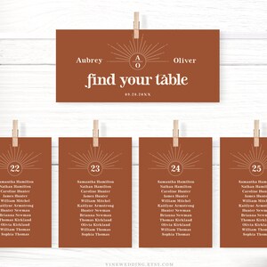 Boho Wedding Seating Chart Template, Editable Wedding Seating Cards ...