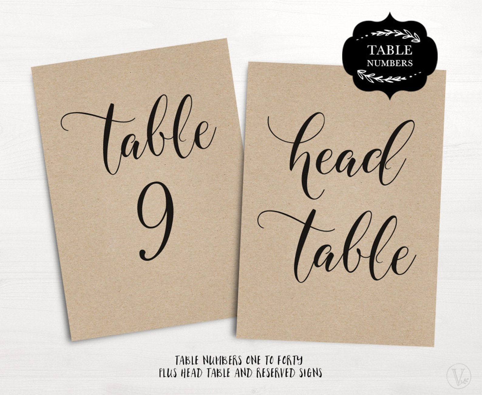 Printable Wedding Table Numbers 140 Printable Wedding Table | Etsy