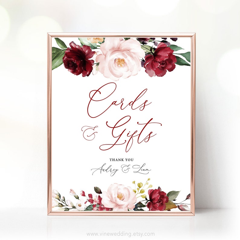 Cards & Gifts Sign Printable Wedding Cards and Gifts Sign | Etsy