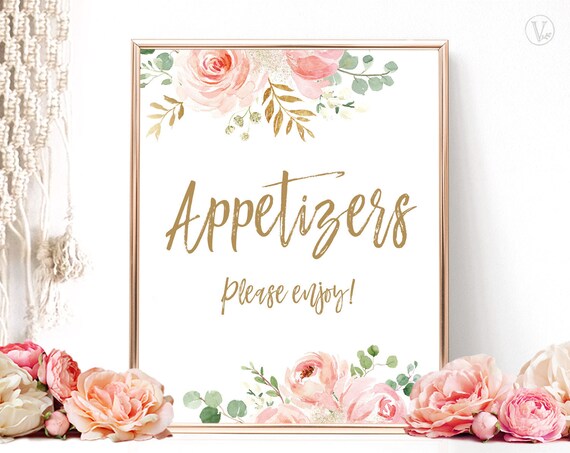 Appetizers Sign Printable Appetizers Sign Bridal Shower - Etsy UK