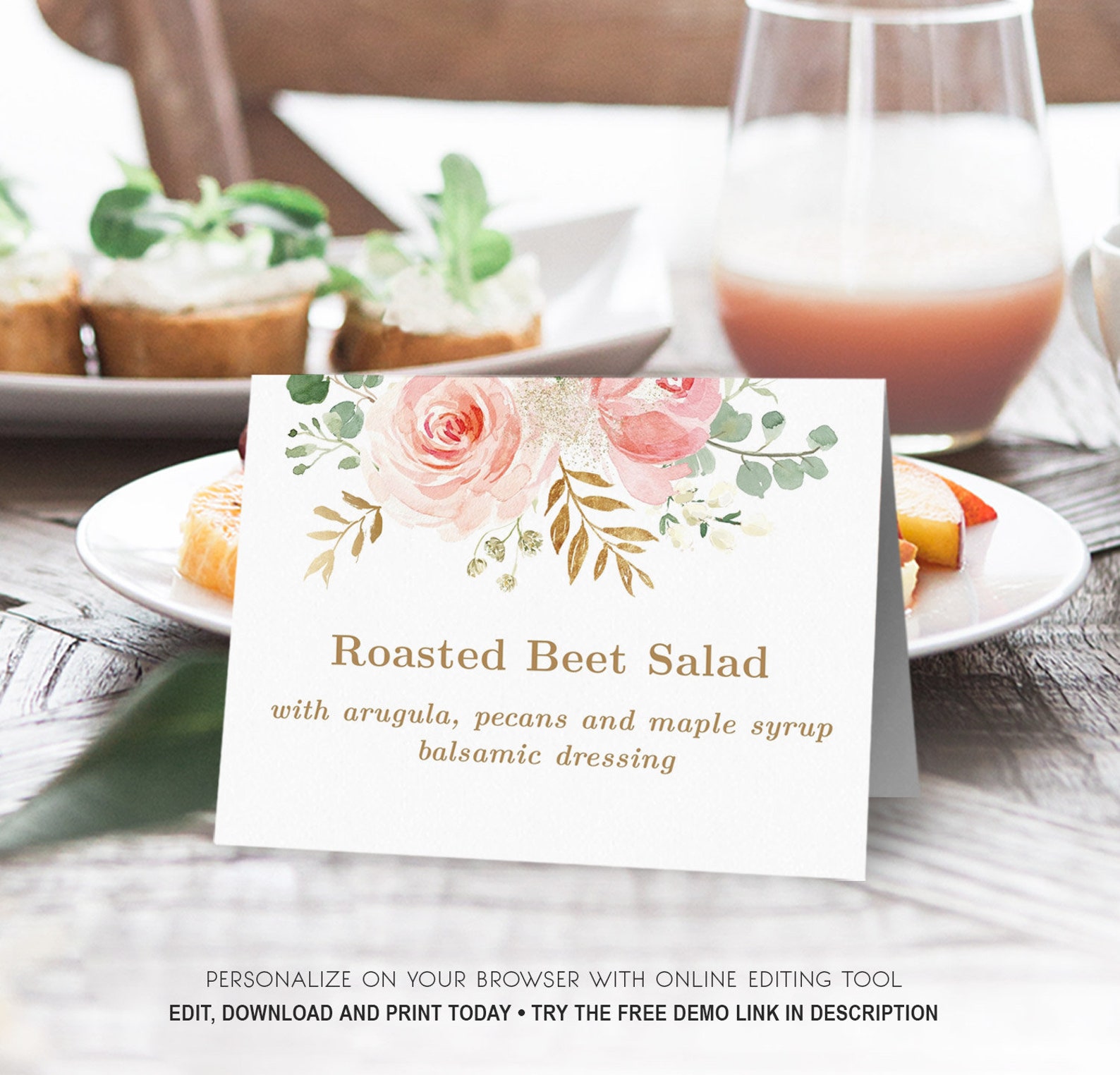Buffet Food Sign Tent Card Printable Buffet Food Label - Etsy