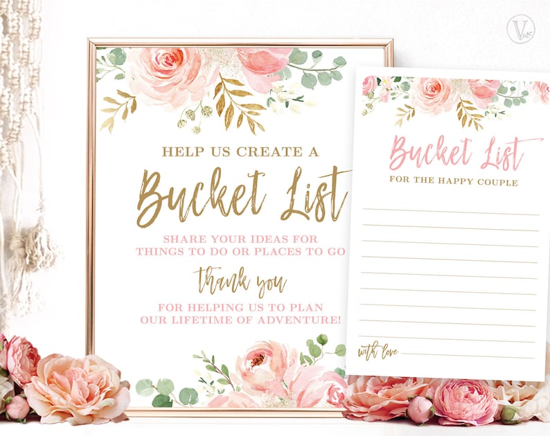 Bucket List Game Sign and Cards Printable Bucket List Sign - Etsy