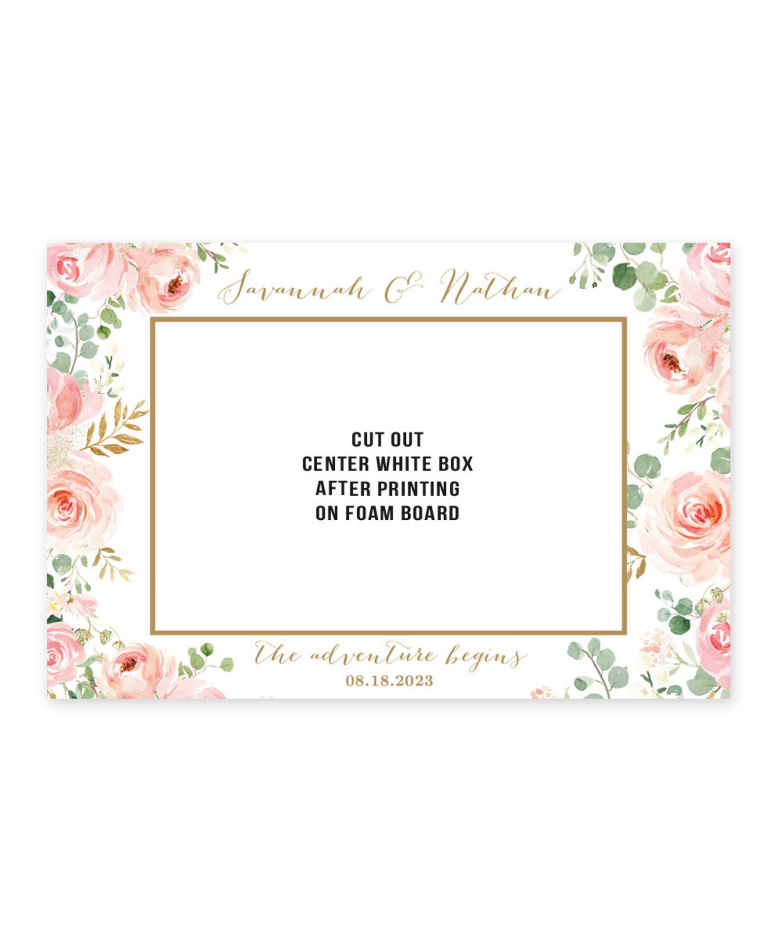 Wedding Photo Frame Prop, Printable Wedding Photo Frame Prop Template ...
