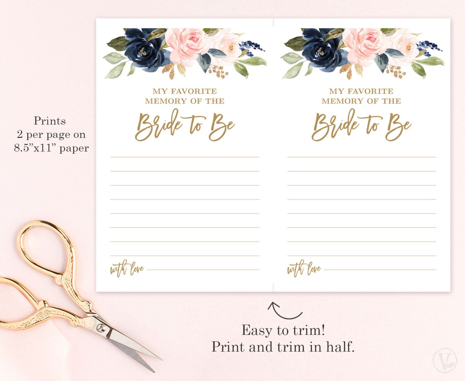 Favorite Memory of the Bride to Be Sign and Note Cards, Bridal Shower ...