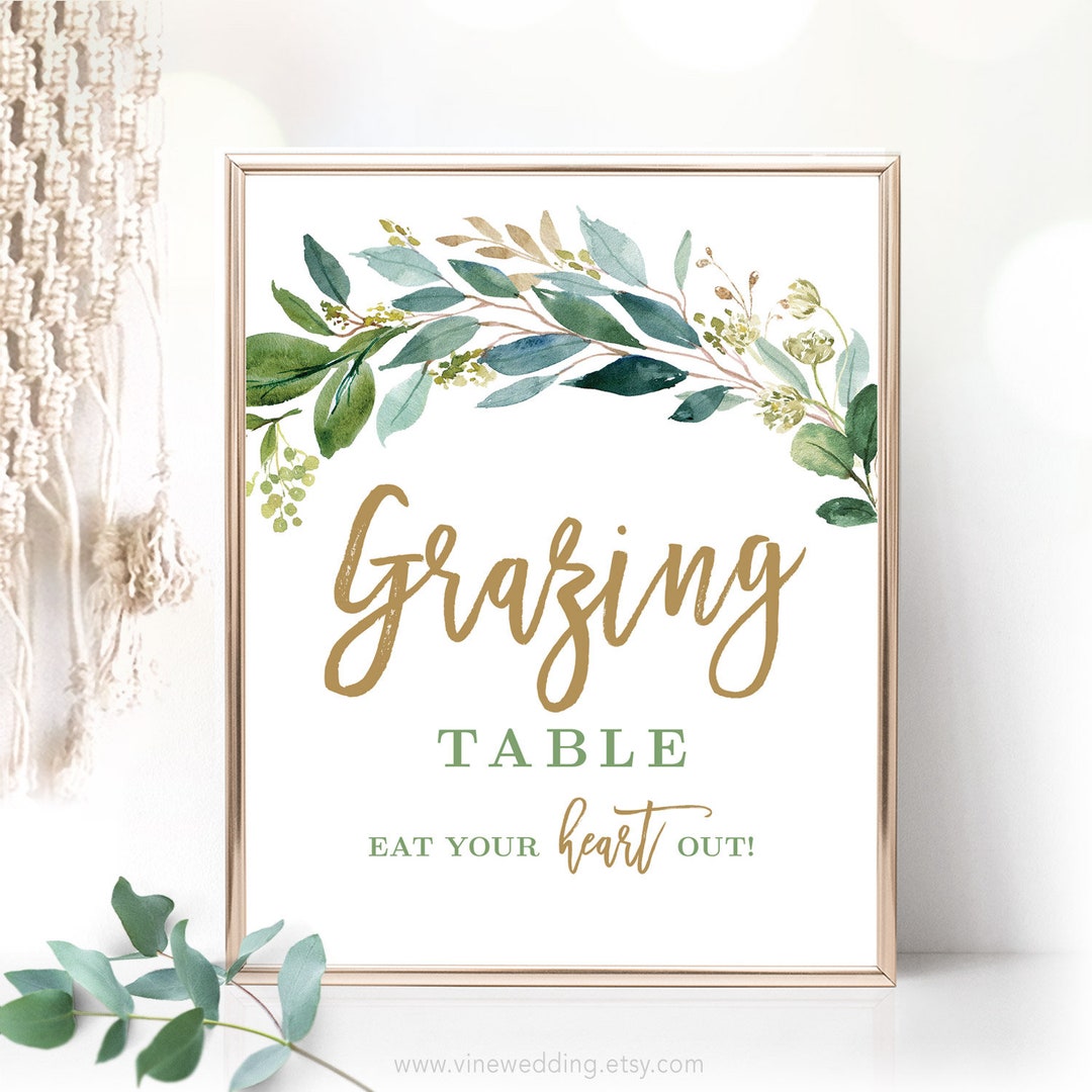 Grazing Table Sign, Eat Your Heart Out! Printable Bridal Shower Grazing ...