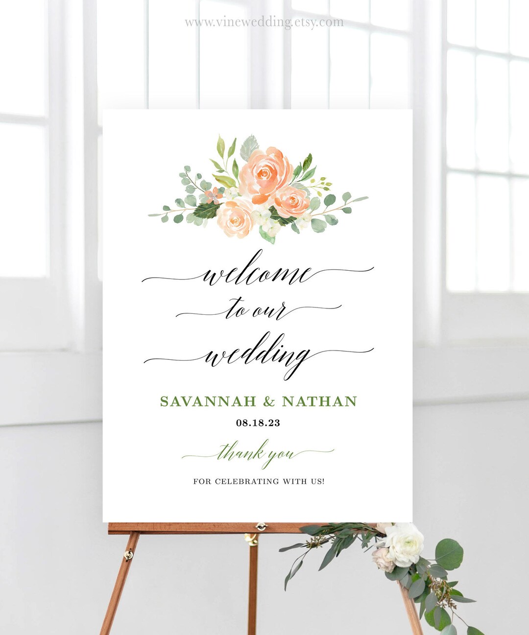 Printable Wedding Welcome Sign, Custom Wedding Sign Template, Editable ...