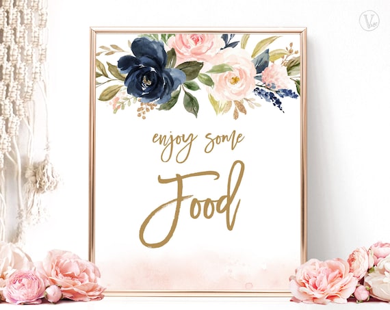Food Sign Bridal Shower Food Sign Enjoy Some Food Food | Etsy