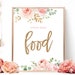 Food Sign, Printable Food Sign, Bridal Shower Food Table Sign, Blush ...