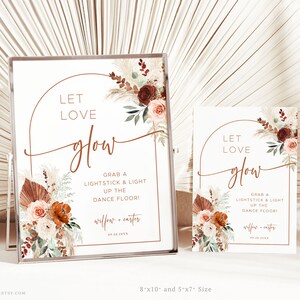 Let Love Glow Sign, Editable Let Love Glow Sign Template, Printable ...