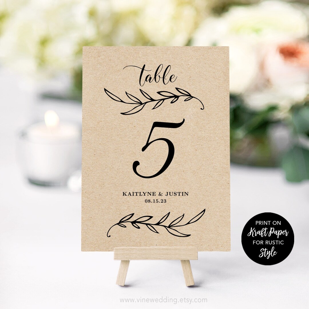 Wedding Table Numbers, Reserved and Head Table Signs Included ...