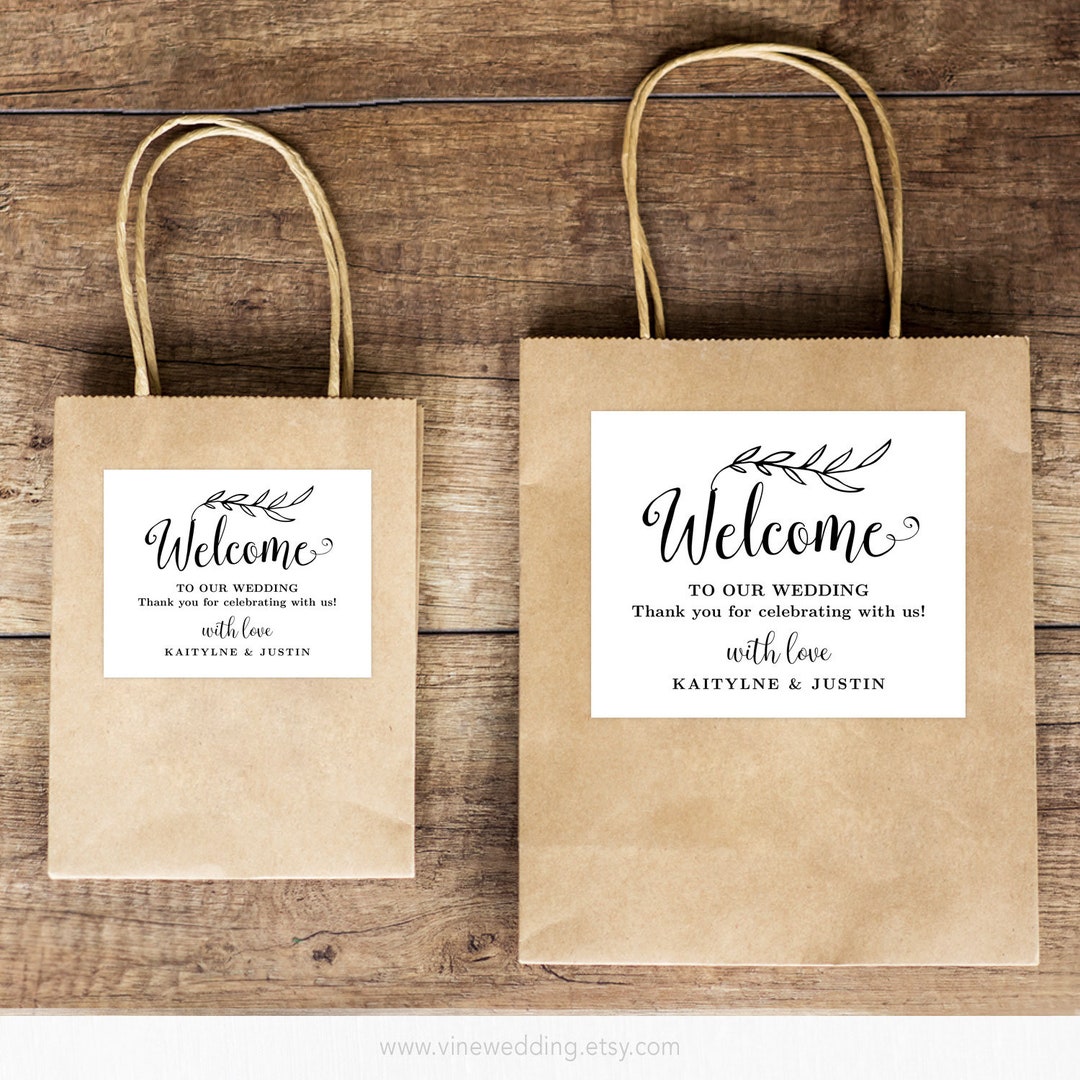 Wedding Welcome Bag Label Template, Printable Welcome Box Labels ...