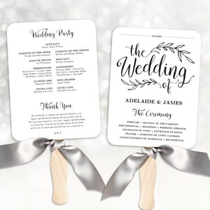 Printable Wedding Program Template, Rustic Wedding Fan Program ...