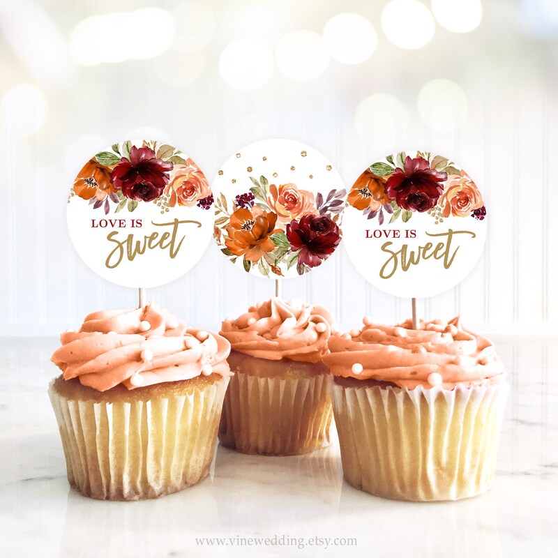 Fall Cupcake Toppers - Etsy