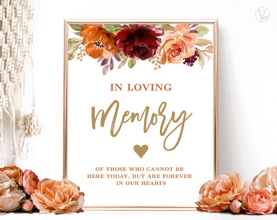 In Loving Memory Sign Printable in Memory of Template | Etsy