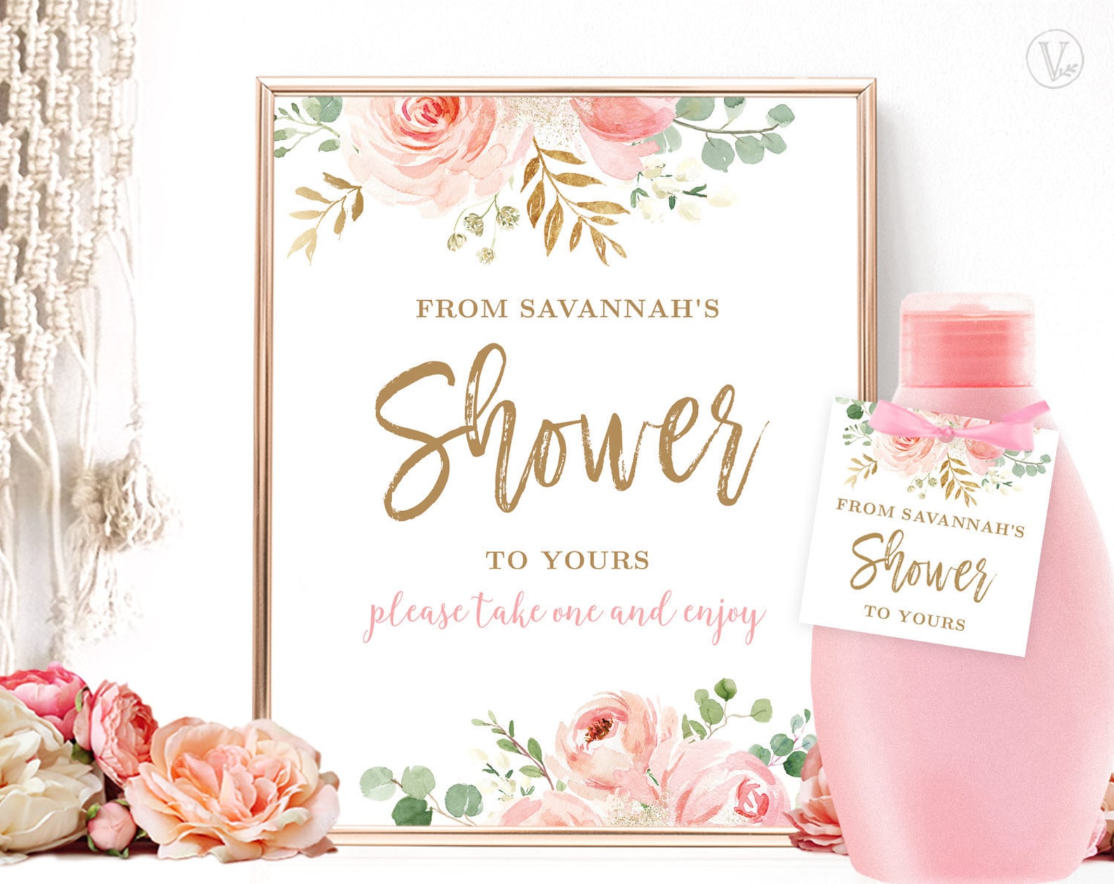 Bridal Shower Favors Sign & Tags, From My Shower to Yours, Printable ...