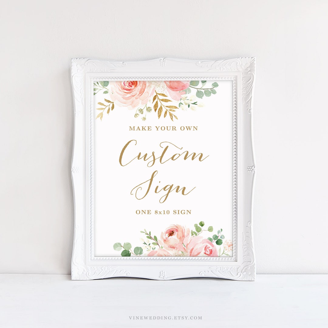 8x10 Inch DIY Custom Sign Template, Editable Sign Template for ONE Sign ...