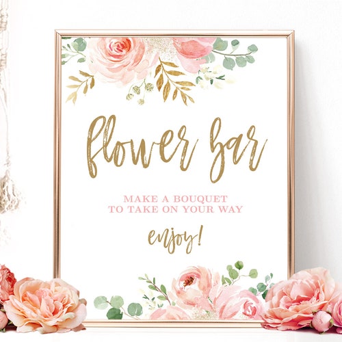 Flower Bar Sign Printable Flower Bar Sign Make a Bouquet to - Etsy