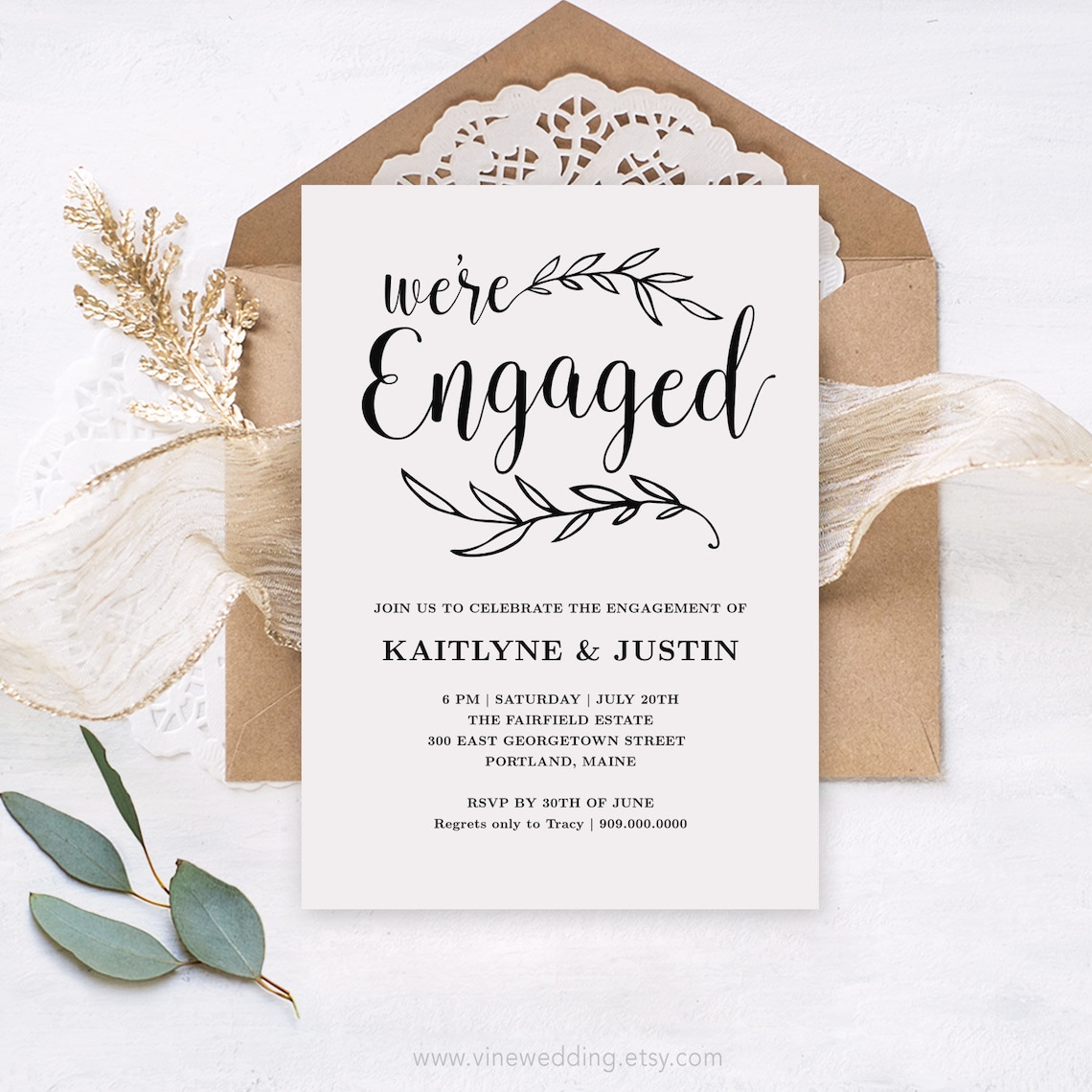 Engagement Invitation Template Printable Engagement Party - Etsy