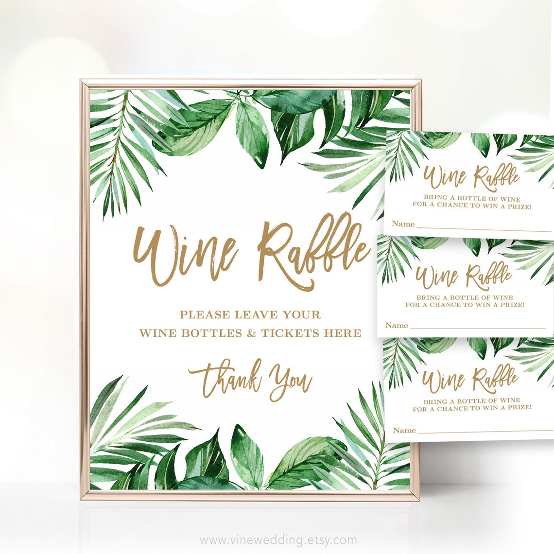 Wine Raffle Sign and Tickets Printable Game Sign and Cards - Etsy
