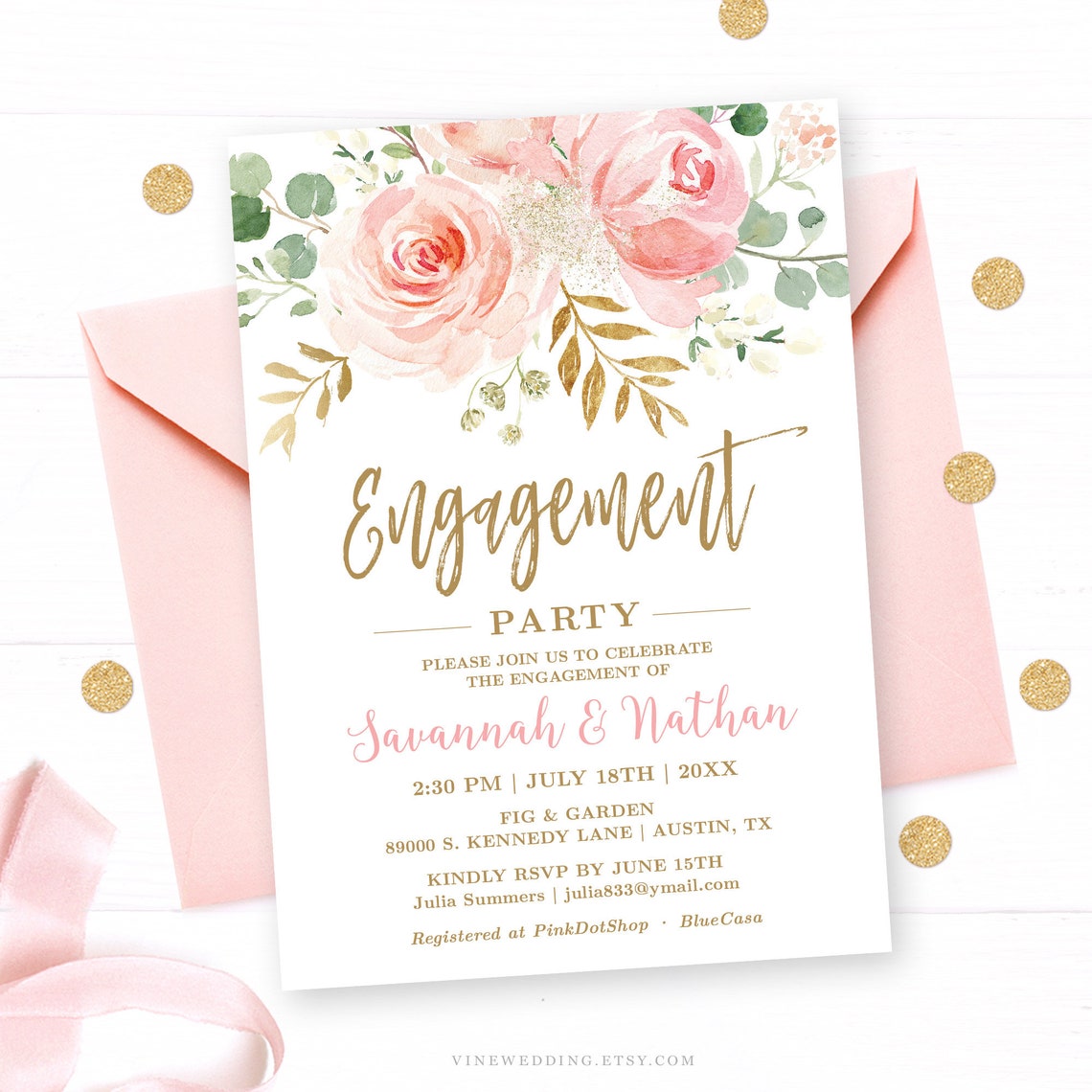 Engagement Party Invitation Template Editable Printable - Etsy