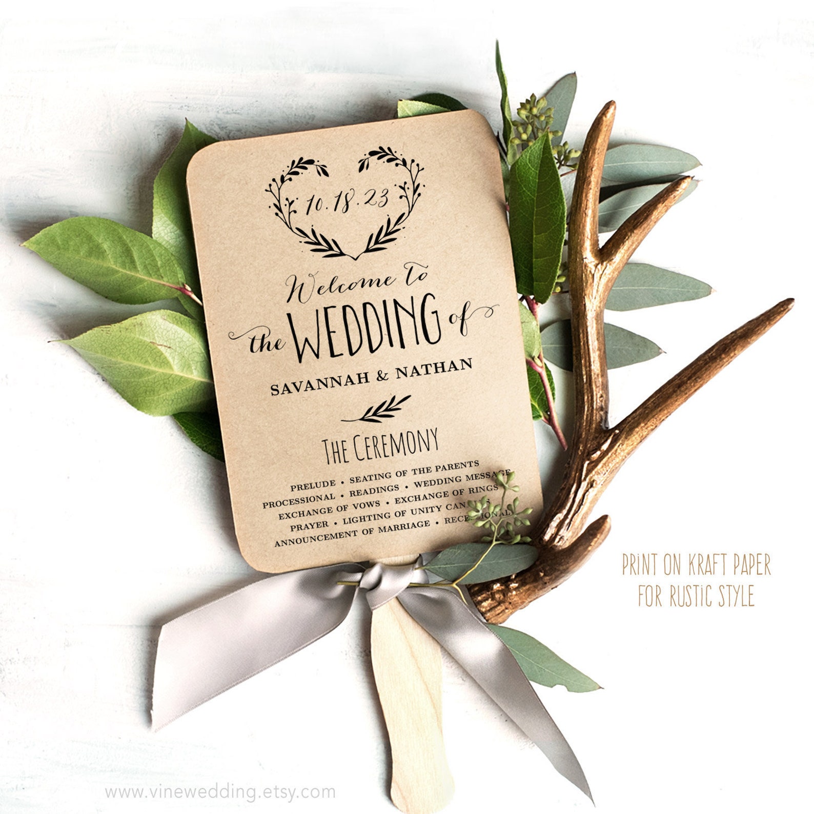 Wedding Fans, Printable Wedding Program Template, Wedding Fan Programs ...