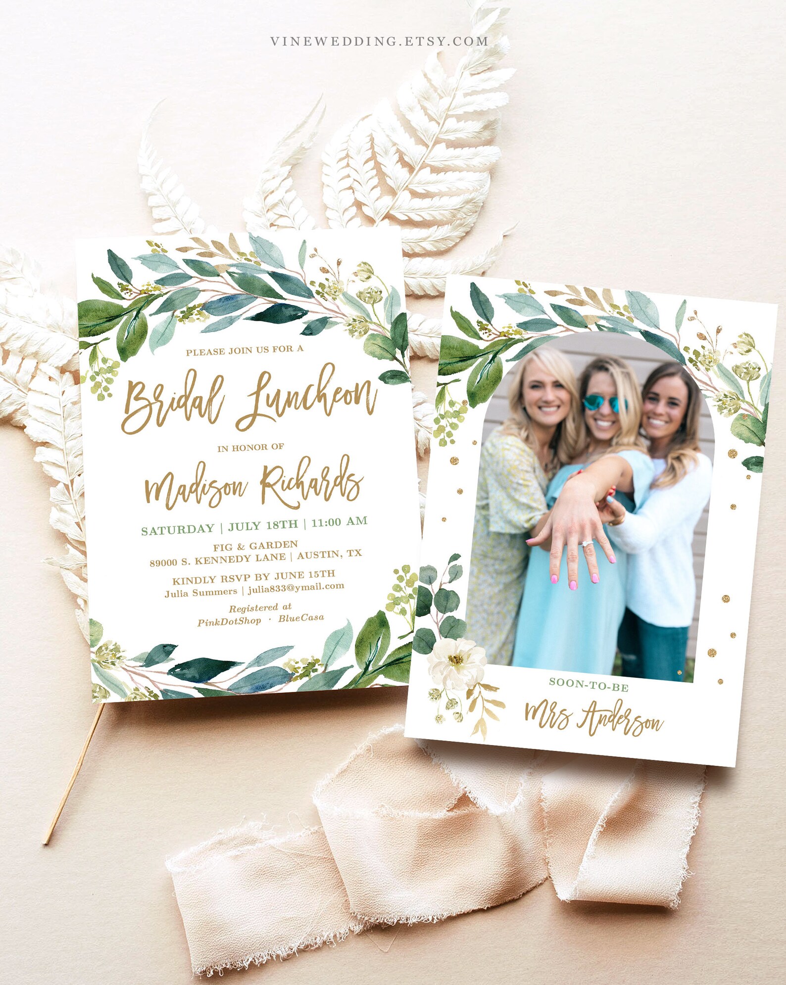 Bridal Luncheon Invitation Template, Editable, Printable Bridal ...