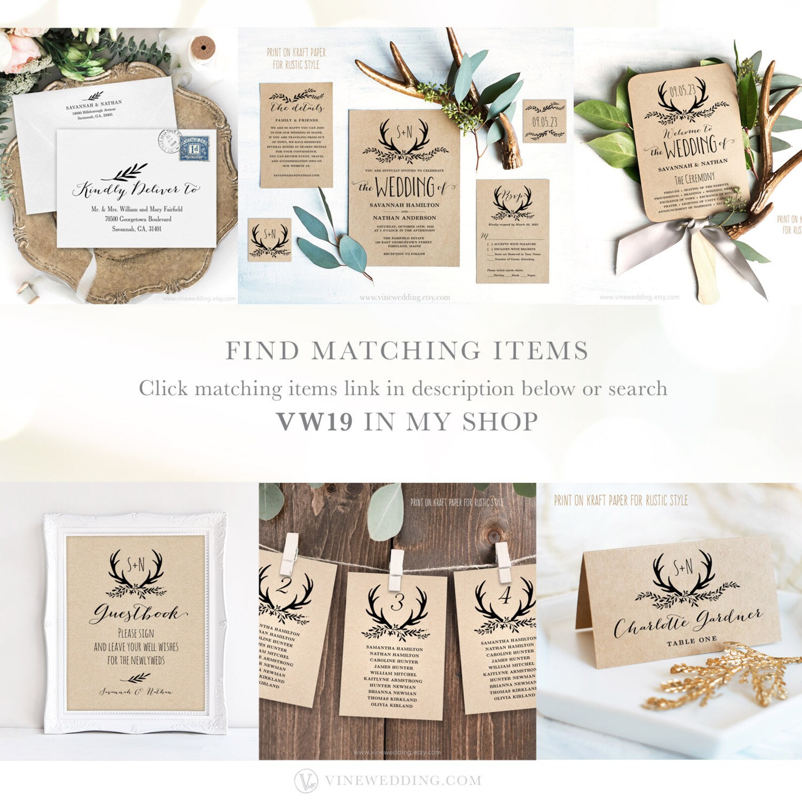 Editable Rustic Wedding Invitation Set Printable Wedding - Etsy