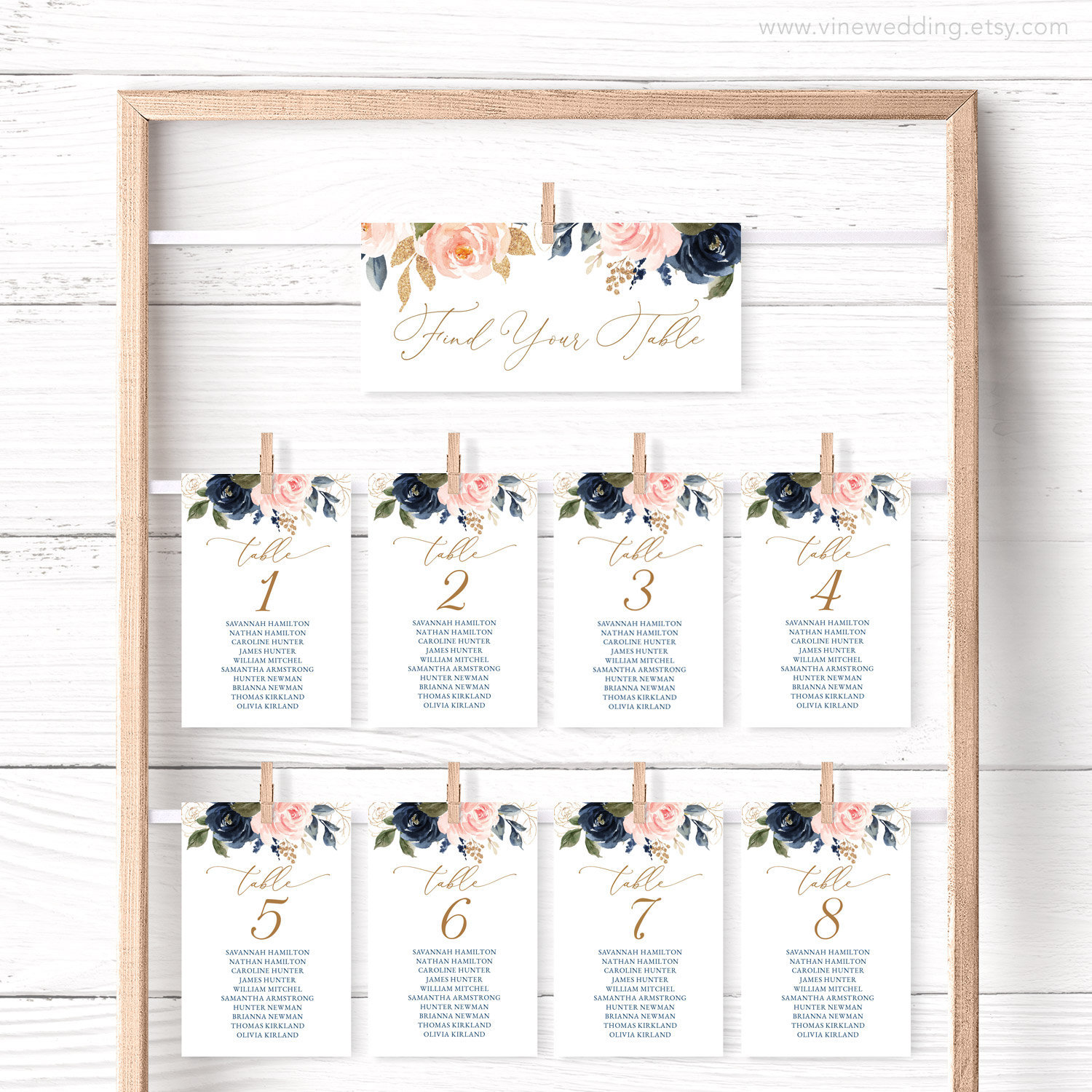 Wedding Seating Chart Printable Wedding Seating Chart | Etsy