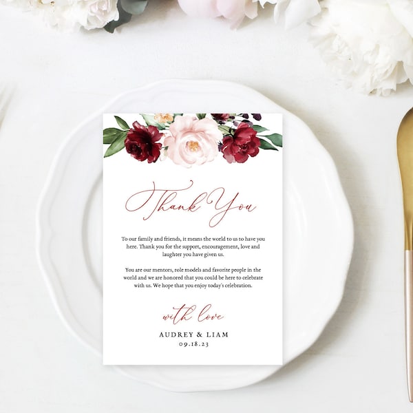 Reception Thank You - Etsy